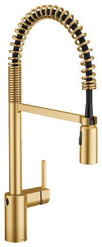 Moen Brushed Gold One-Handle High Arc Pulldown Kitchen Faucet ...