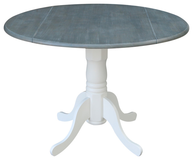 42 in. Dual Drop Leaf Dining Table with 4 Slat Back Chairs ...