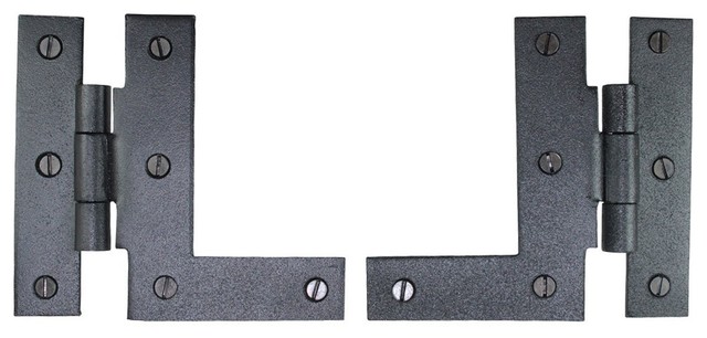 Pair Left and Right H-L Wrought Iron Cabinet Hinge 3 1/2" H, 3/8 ...