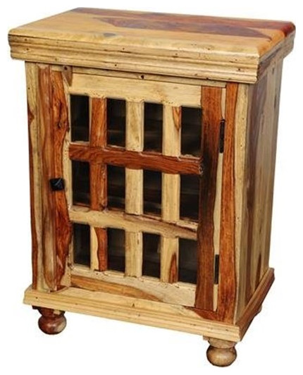 Porter Designs Taos Solid Sheesham Wood 12 Pane Glass Cabinet or ...