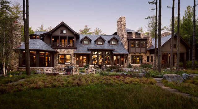 Lakeside Stone Manor House - Rustic - Exterior - Milwaukee - by Wade ...