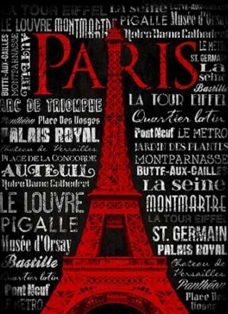 Paris Type RED Poster Print by Jace Grey - Item # VARPDXJGRC245A2, 18 x ...