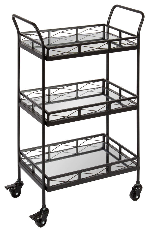 Ketia Metal Tray Bar Cart, 23x13x34 - Industrial - Bar Carts - by Uniek ...