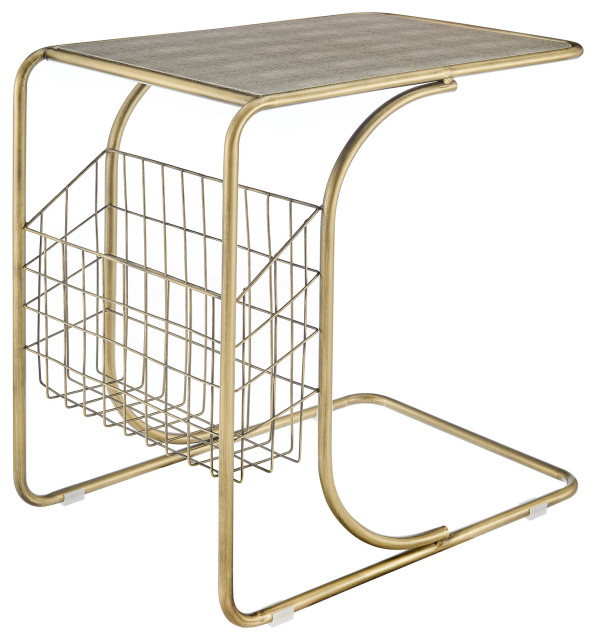 Zaire Faux Shagreen C-Side/ End Table - Contemporary - Side Tables And ...