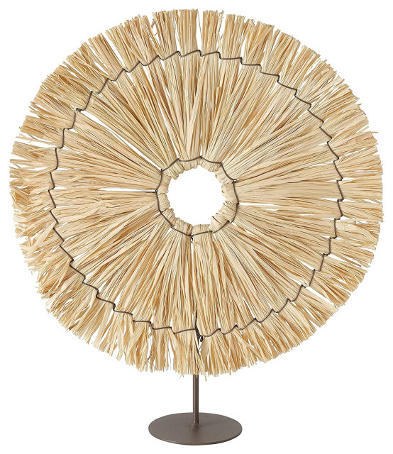 Bast Fiber Ring Sculpture, 14.5 Inches - Tropical - Decorative Objects ...