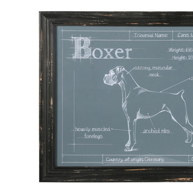 Rectangular Wooden Wall Art with Different Dog Breeds,Assortment of 4 ...