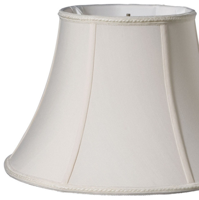 12" Cream Slanted Oval Shantung Lampshade - Traditional - Lamp Shades ...