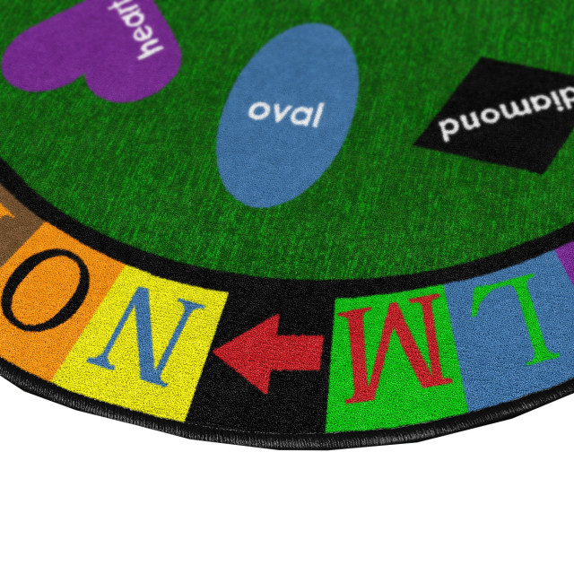 Flagship Carpets VA116-27A 6' Round Simple Shapes Educational Rug ...