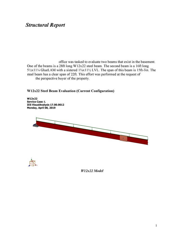 Structural Report - Beam Stress