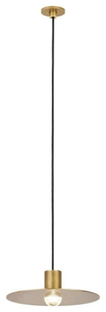 Eaves Ceiling Chandelier, 1-Light, LED, Natural Brass, 8"W ...