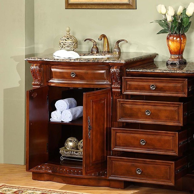 Traditional Style Bathroom Vanity Cabinet, Choice of Single or Double ...