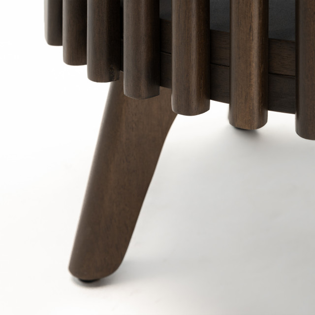 Sierra Low Side Table, Acacia with Dark Stained Finish - Midcentury ...
