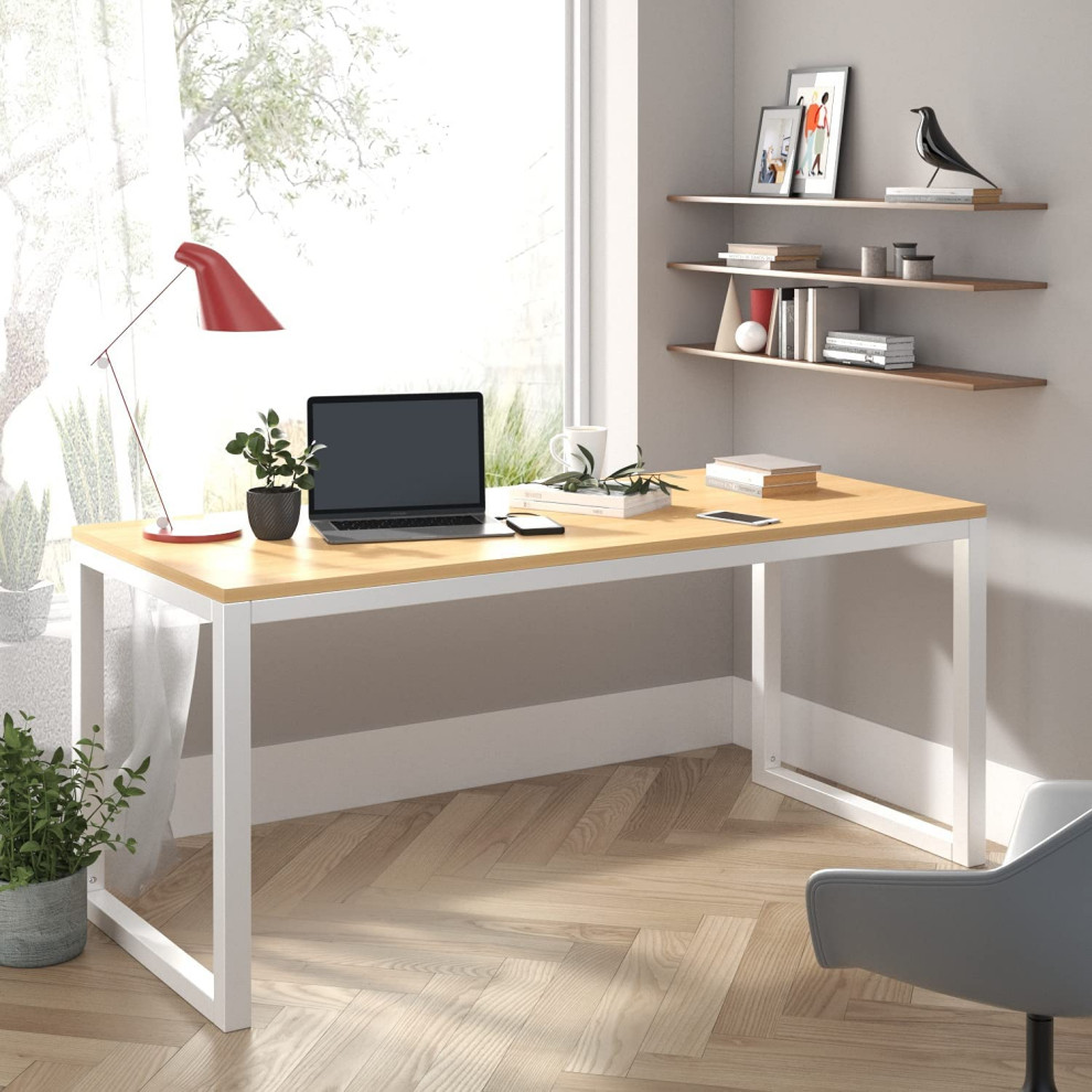 Modern 55" Computer Desk for Home Office Sturdy Metal Frame ...