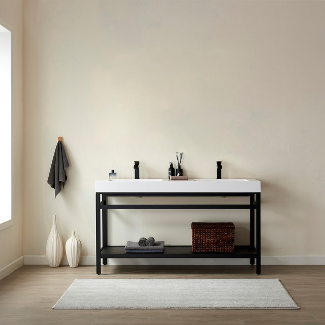 Ablitas Vanity, Metal Support, 60m" - Contemporary - Bathroom Vanities ...