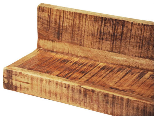 Solid Wood Wall Mounted Display Shelf 2 -Piece - Rustic - Display And ...