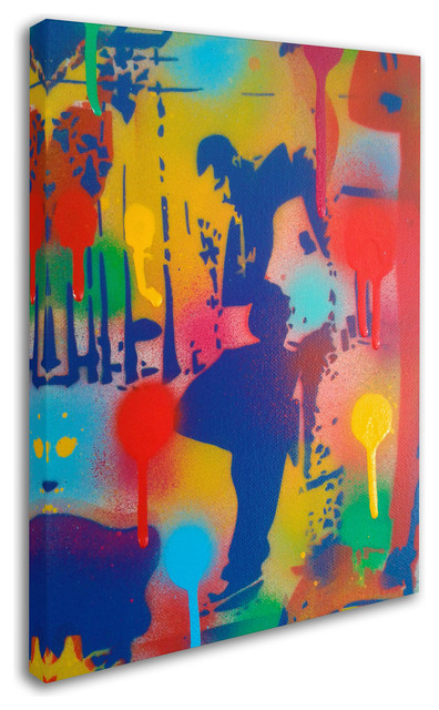 Abstract Graffiti 'Street Scene 1' Canvas Art, 35"x 47" - Contemporary ...