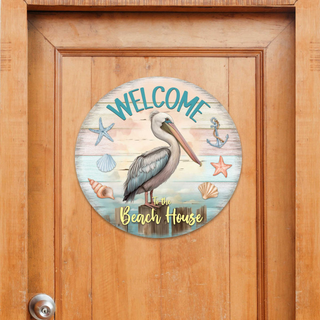 Pelican Welcome Sign Door Decor Welcome Sign Decor - Traditional ...