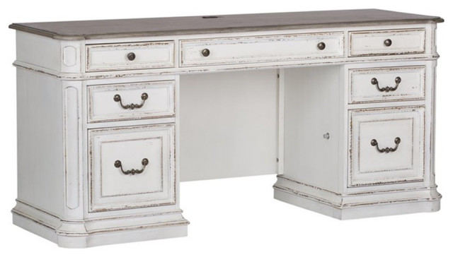 Magnolia Manor White Desk - Farmhouse - Desks And Hutches - by ...