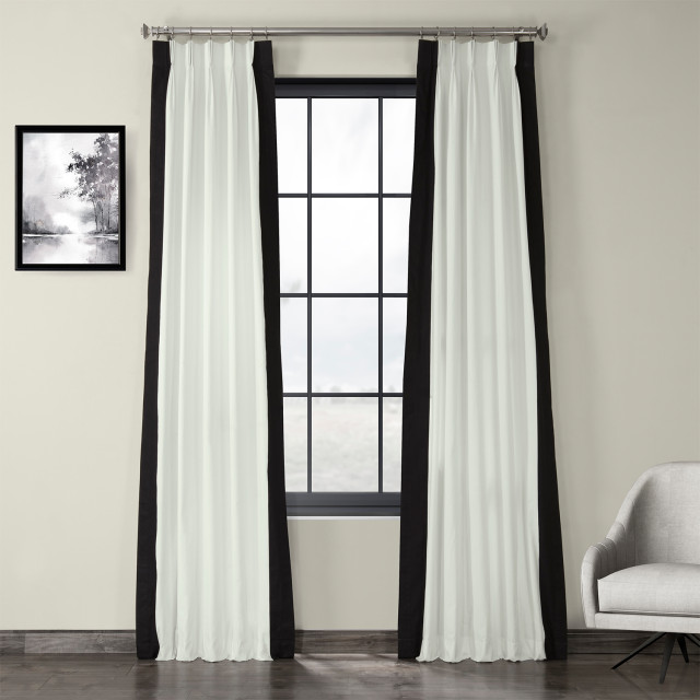 Pleated Vertical Colorblock Curtain Single Panel, 25"x84 ...