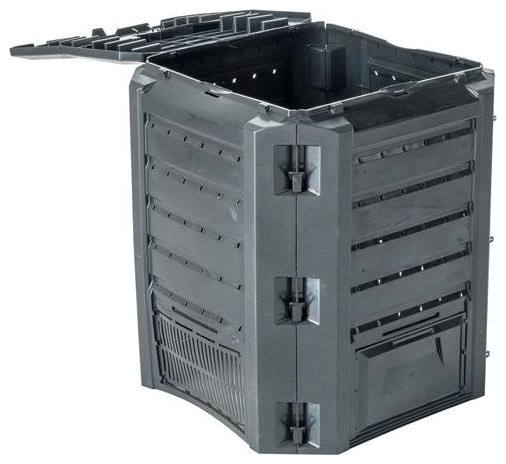 Alfresco Home Urban Compgreen Resin Outdoor Composter in Black Rust ...