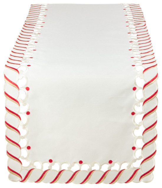 Candy Cane Design Christmas Holiday Table Runner, 16"x72 ...