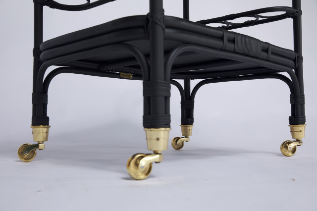 Carlo Rattan Bar Cart - Black - Tropical - Bar Carts - by Sika Design ...