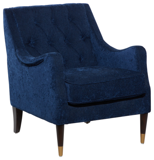 Contemporary Blue Fabric Accent Chair 53757, 29" x 32" x 34 ...