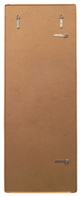 Xena 48 in. x 18 in. Radius Corner Rectangular Red Oak Wood Mirror ...