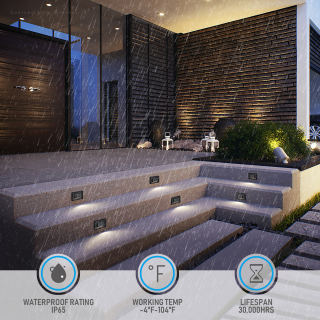 6 Pack LED 3CCT Deck Stair Light, 3W Commercial Dimmable Step Light ...