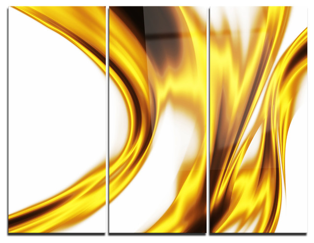 "Bright Gold Texture Pattern" Digital Metal Wall Art, 3 Panels, 36"x28 ...