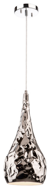 Forged Metal Pendant, Chrome - Contemporary - Pendant Lighting - by ...