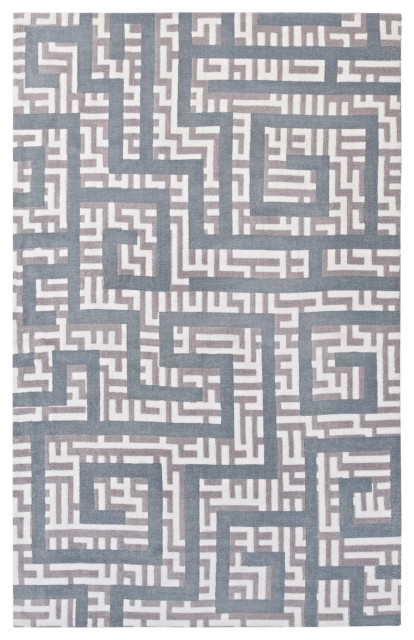 Nahia Geometric Maze Area Rug - Modern Design Soft Polyester Microfiber ...