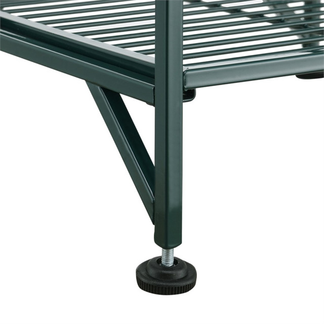 Xtra Storage Five-Tier Folding Metal Shelf in Forest Green Metal Frame ...