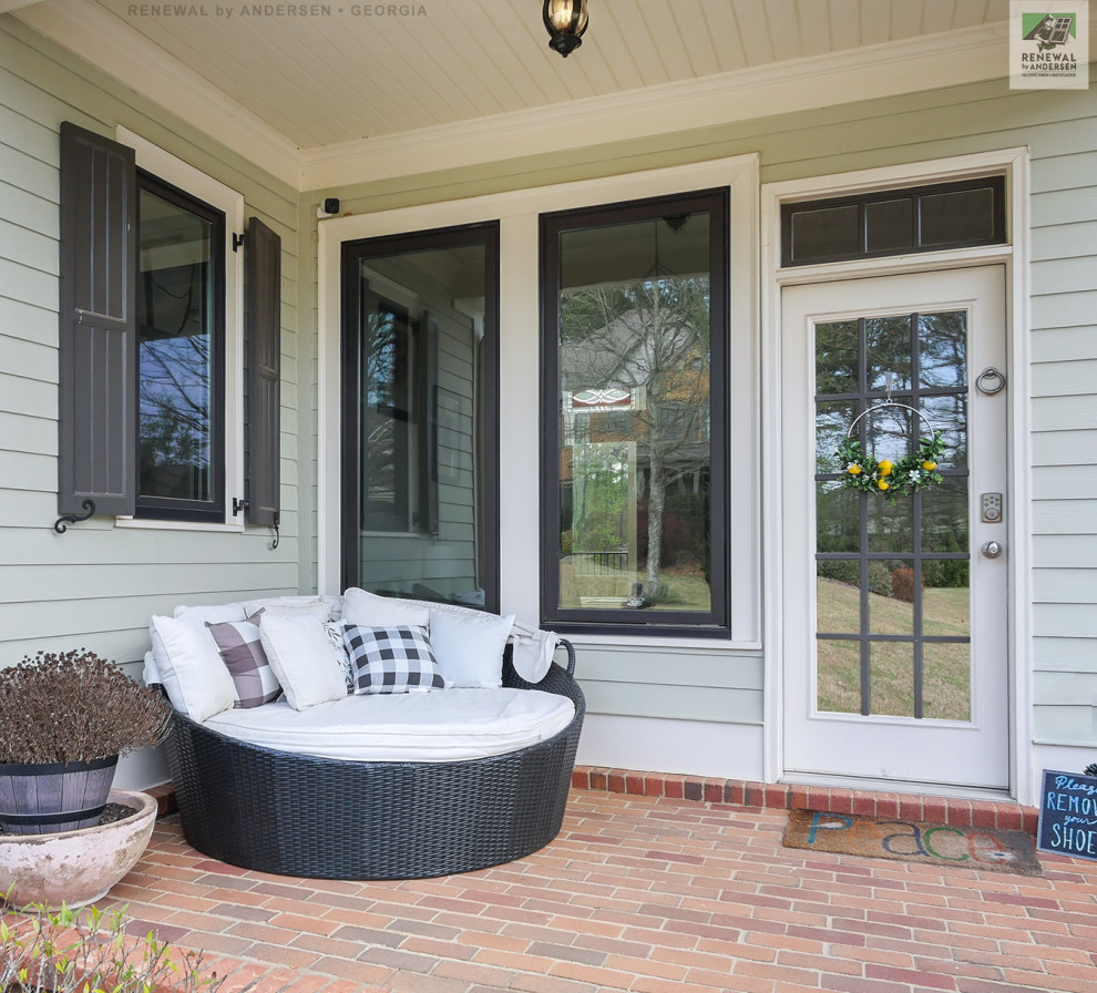 New Black Windows and Great Porch - Renewal by Andersen Georgia - Porch ...