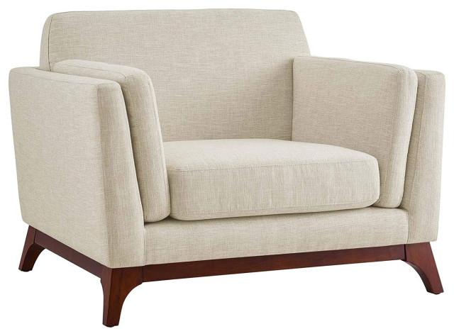 Midcentury Modern Armchair, Low Profile Design With Cushioned Seat ...