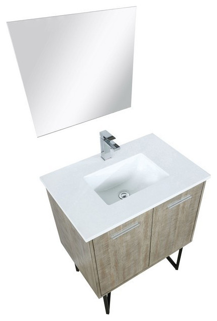 Lancy Modern 30" Rustic Acacia Bathroom Vanity Set - Farmhouse ...