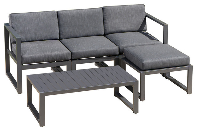 GDF Studio 5-Piece Nealie Outdoor Patio Aluminum Sofa Set ...