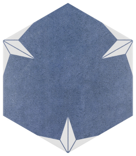 Porto Capri Hex Porcelain Floor and Wall Tile Sample, Blue ...