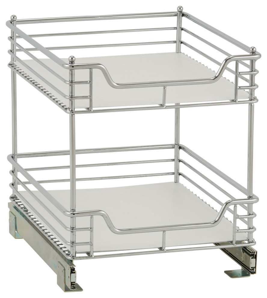 2 Tier Slide Out Cabinet Organizer - Pantry And Cabinet Organizers - by ...