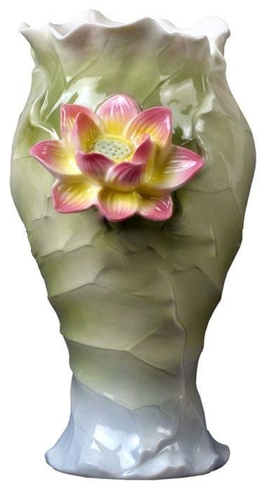 Lotus Flower Vase, Lotus, Fine Porcelain - Asian - Vases - by ...