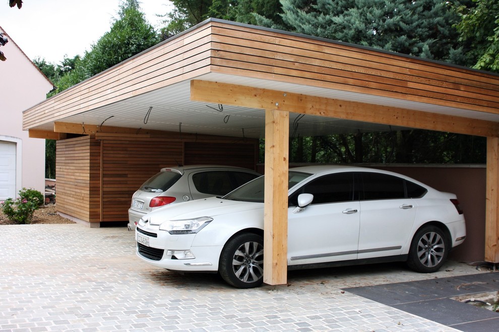 Carport à Davron - Contemporary - Garage - Paris - by Cedar ...