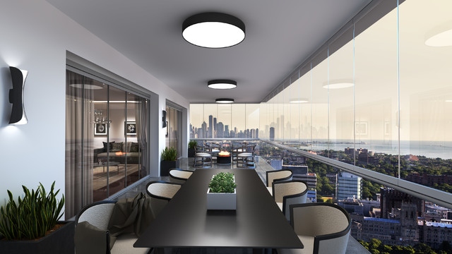Balcony Enclosure- Panels Closed - Contemporary - Balcony - Chicago ...