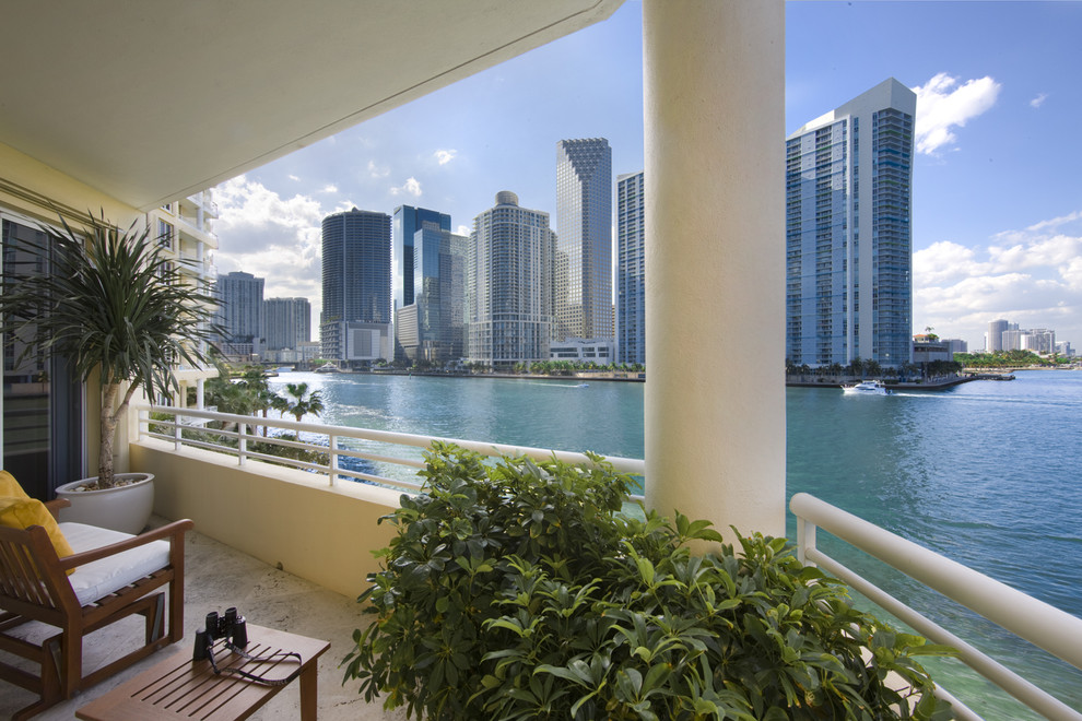 Balcony View of Miami Harbor Entrance - Contemporary - Balcony - Miami ...