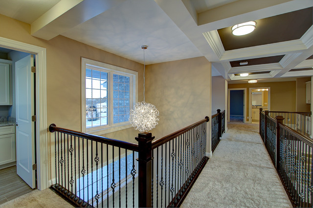 Brookfield Custom 2-Story Living Room with Catwalk - Transitional ...