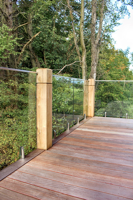 Crafted Glass and Oak Balcony - Traditional - Balcony - Hampshire - by ...