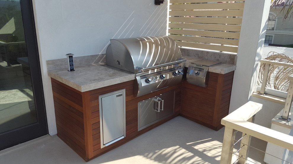 Custom Outdoor Kitchen in Redondo Beach - Modern - Balcony - Los ...