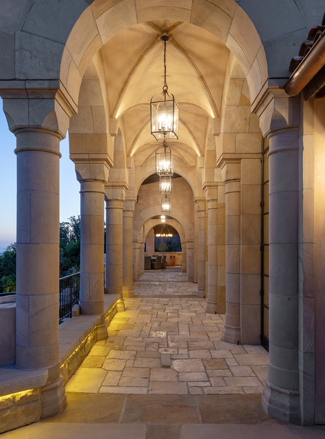 Hillside Spanish-Moorish Estate - Mediterranean - Balcony - Santa ...
