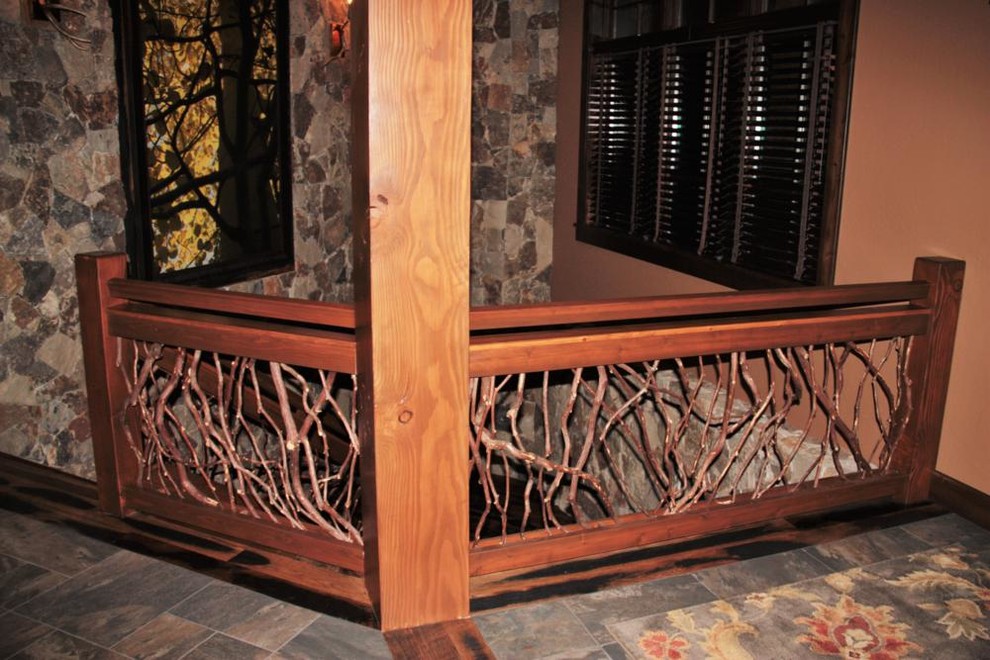 Interior Balcony and Staircase Railing - Rustic - Balcony - Cedar ...