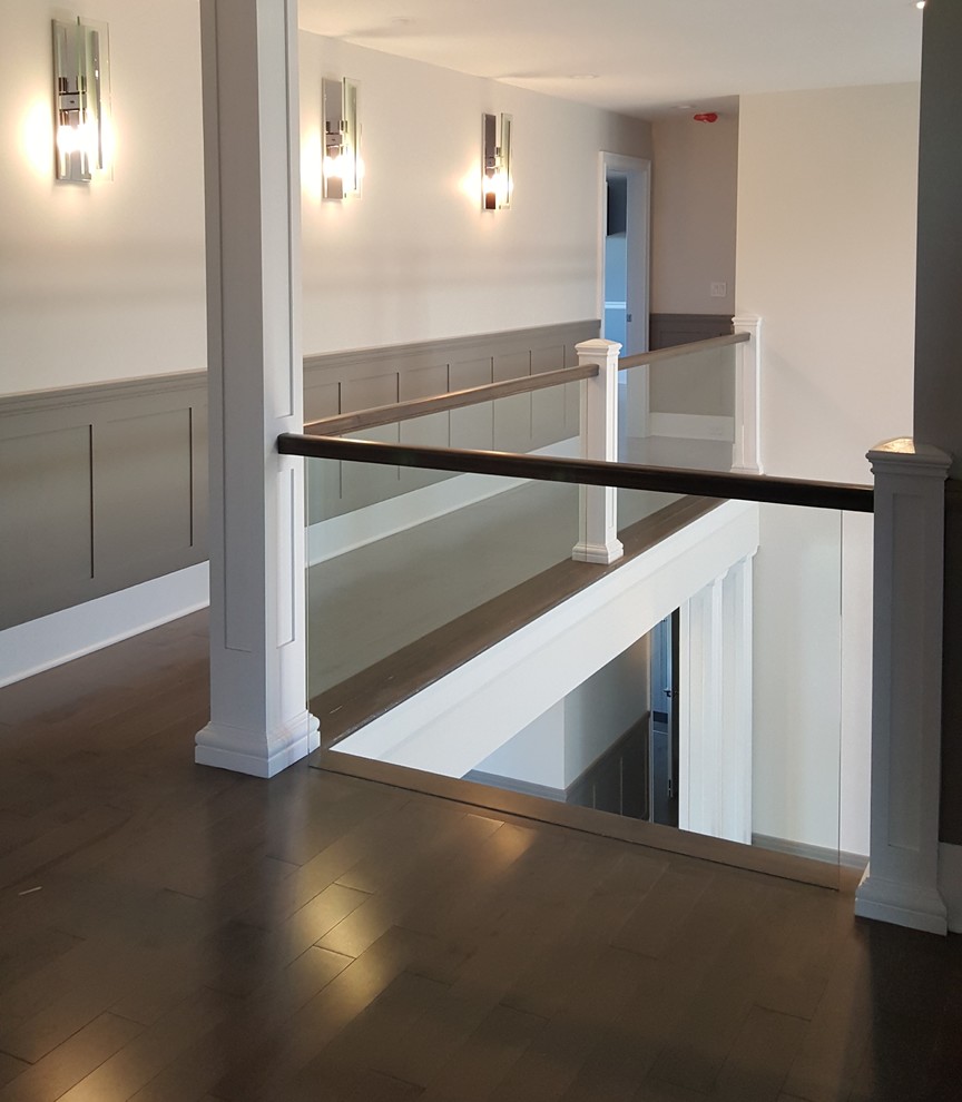 Interior Glass Railing System Second Floor Landing - Balcony - New York ...