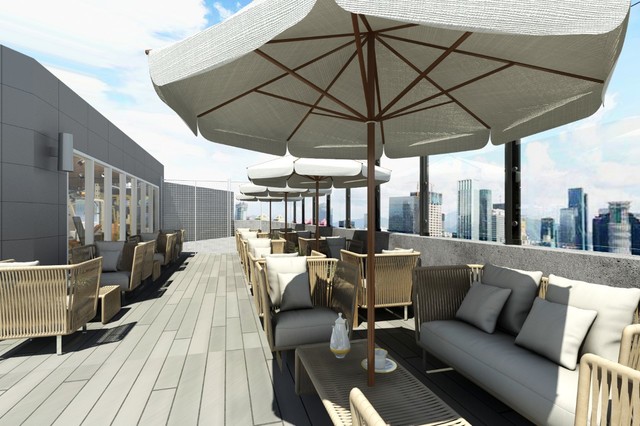 Rooftop gym club - Contemporary - Balcony - New York | Houzz UK